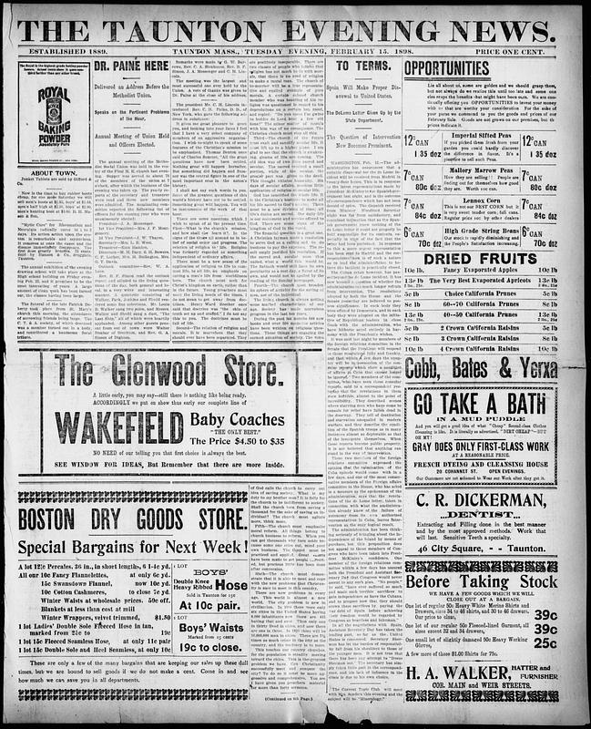 The Taunton Evening News. February 15, 1898 - Digital Commonwealth