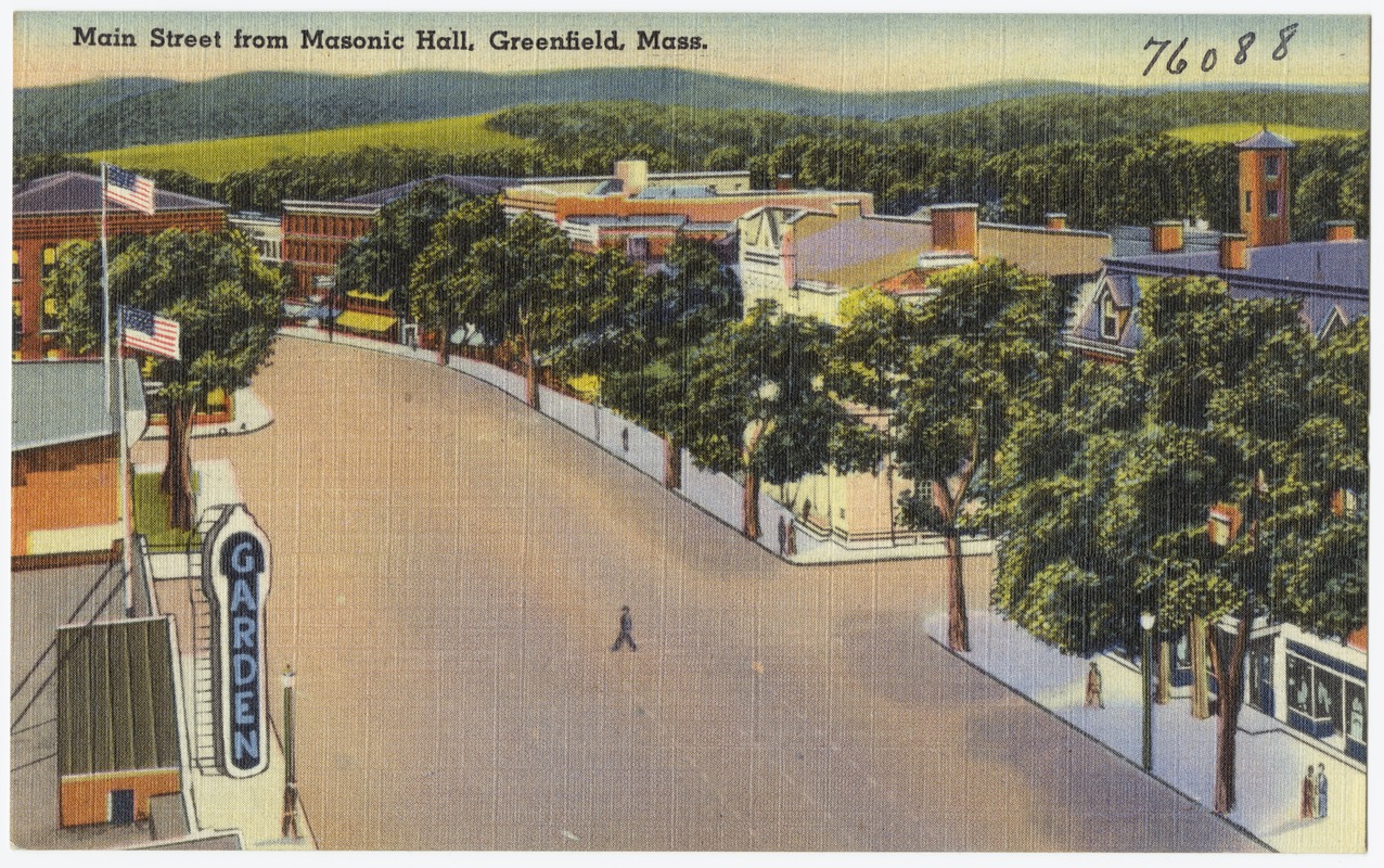 Main Street from Masonic Hall, Greenfield, Mass. - Digital Commonwealth