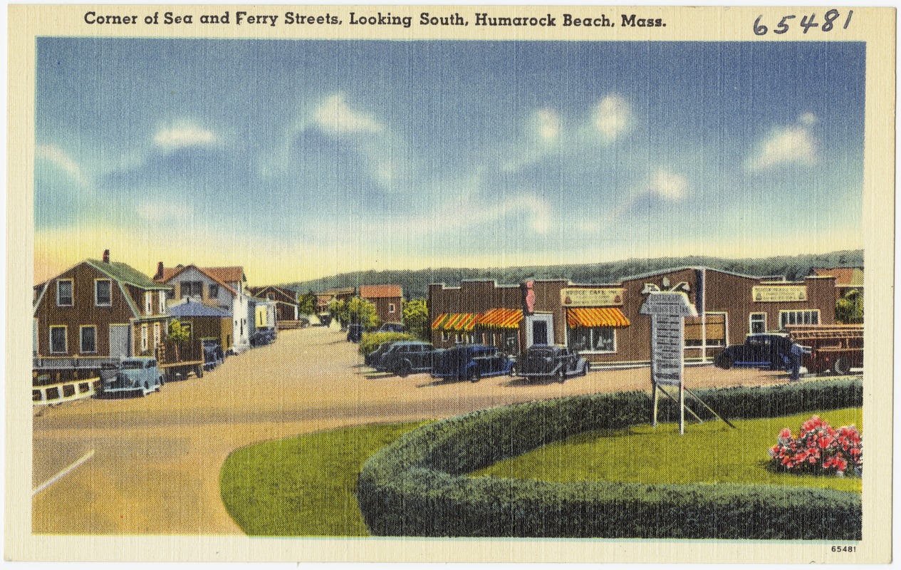 Corner of Sea and Ferry Streets, looking south, Humarock Beach, Mass ...