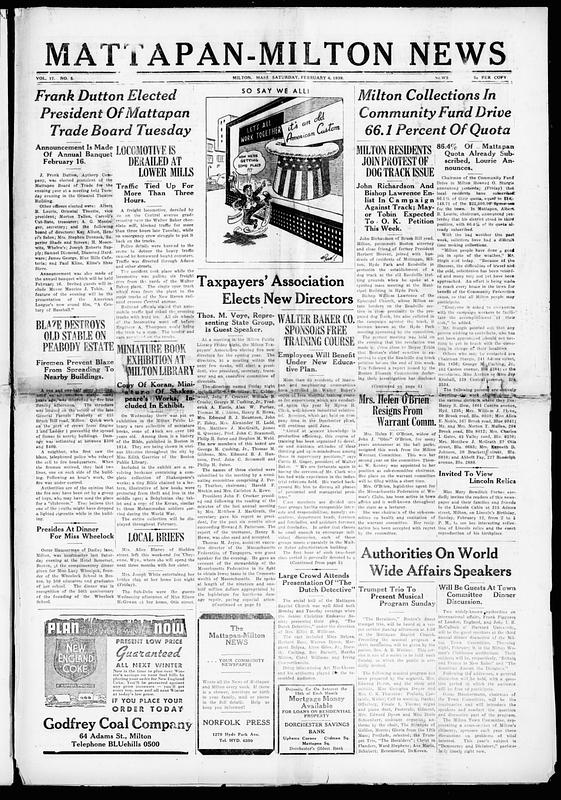 Mattapan-Milton News, February 04, 1939 - Digital Commonwealth