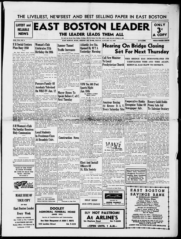 East Boston Leader. January 13, 1950 - Digital Commonwealth