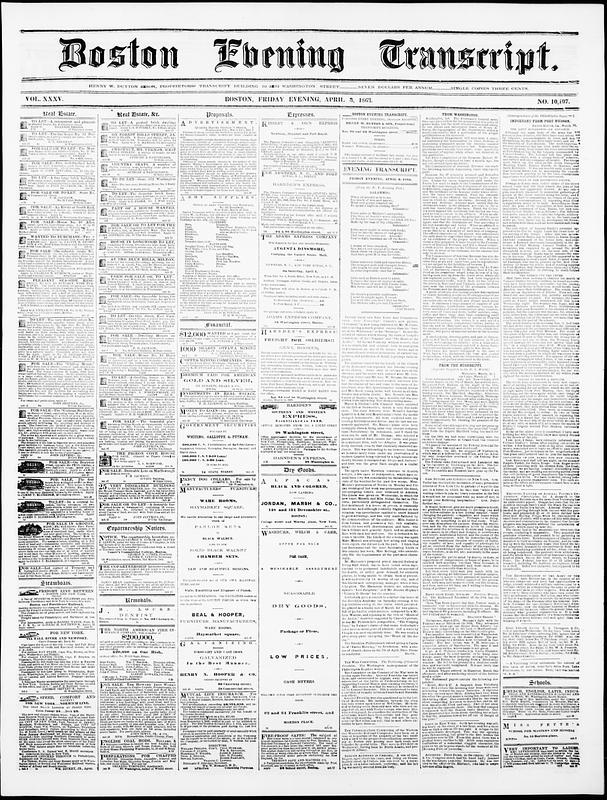 Boston Evening Transcript. April 03, 1863 - Digital Commonwealth