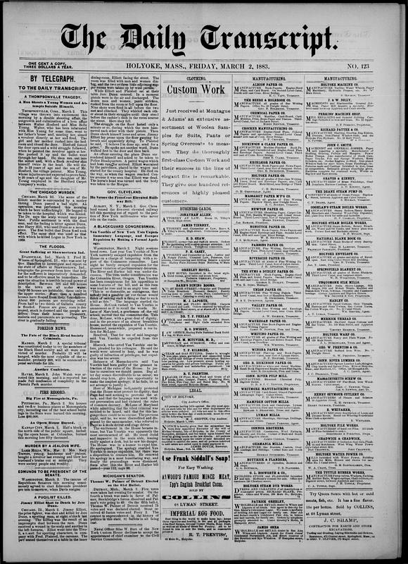 The Daily Transcript. March 02, 1883 - Digital Commonwealth