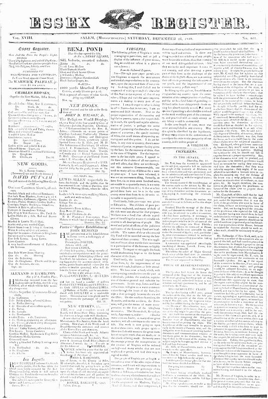Essex Register. December 26, 1818 - Digital Commonwealth