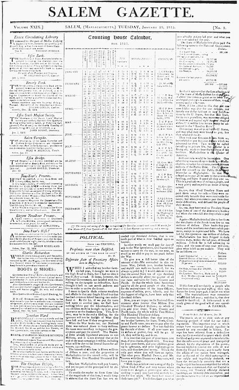 The Salem Gazette. January 10, 1815 - Digital Commonwealth