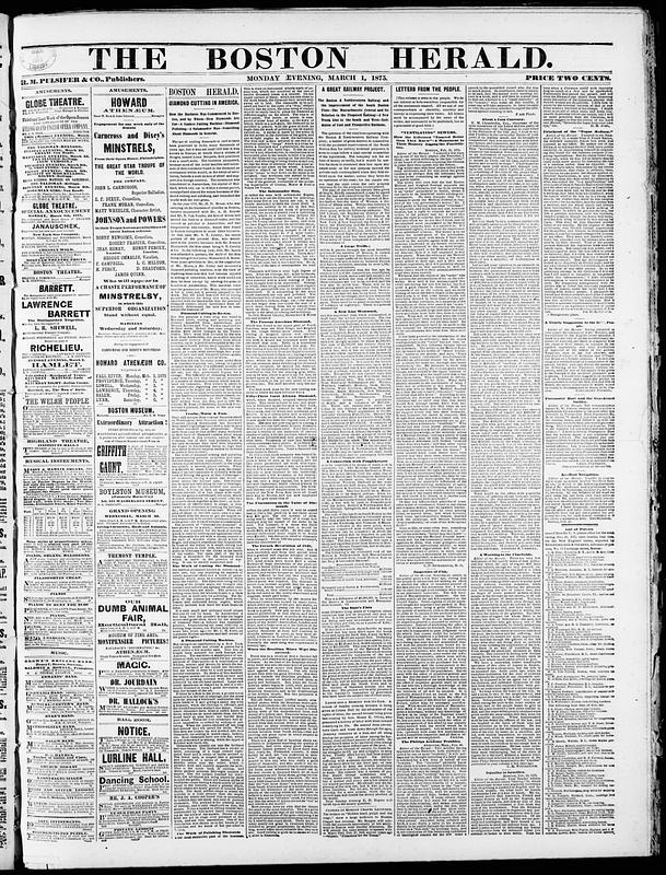 The Boston Herald. March 01, 1875 - Digital Commonwealth