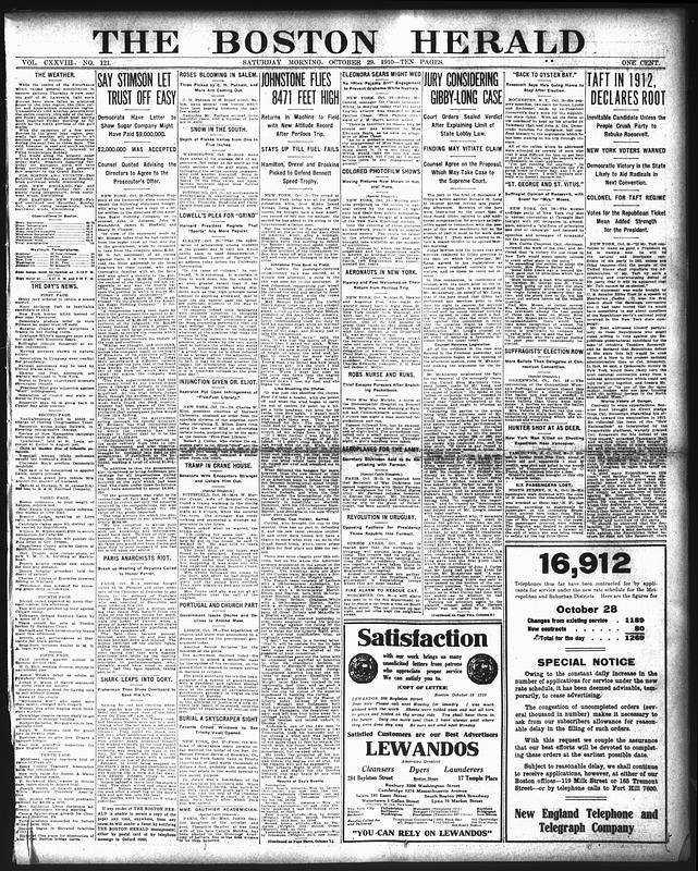 The Boston Herald. October 29, 1910 - Digital Commonwealth