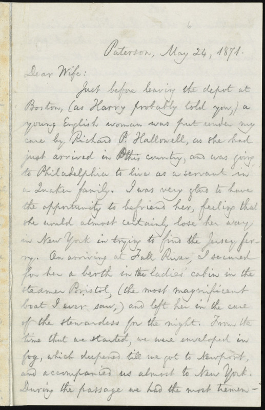Letter from William Lloyd Garrison, Paterson, [N.J.], to Helen Eliza ...