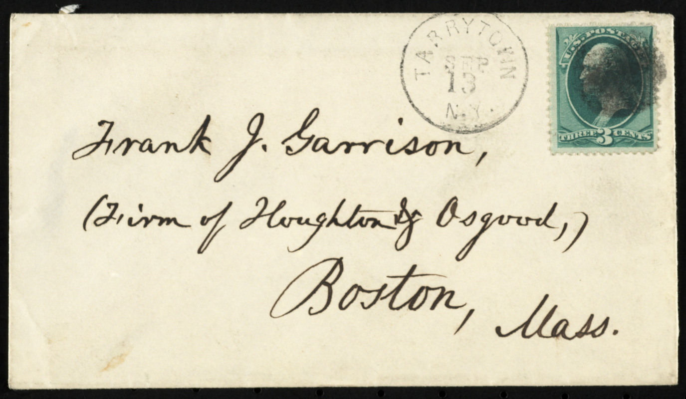 Letter from William Lloyd Garrison, Tarrytown, [N.Y.], to Francis ...