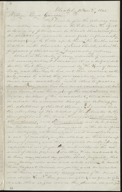 Letter from Charles Cadwallader, Blockley, [England], to William Lloyd ...