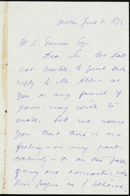 Letter from Delano Alexander Goddard, Boston, [Mass.], to William Lloyd ...