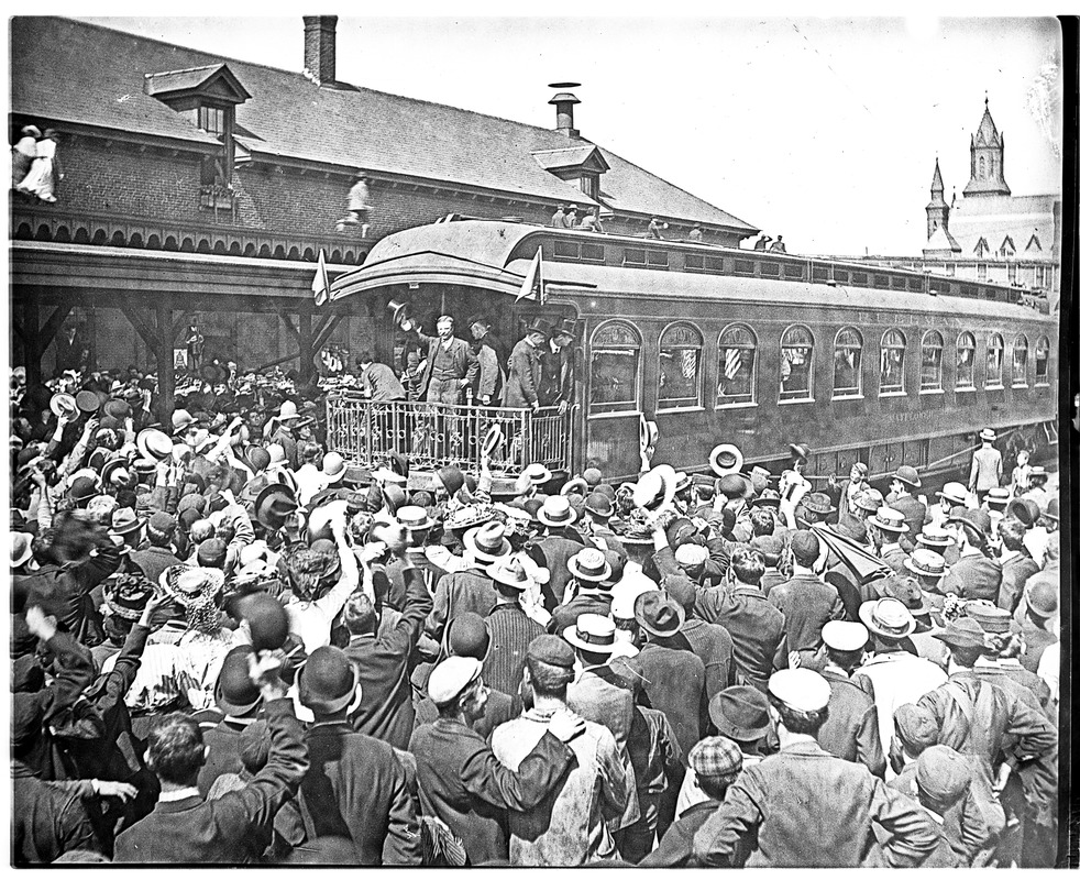 Teddy Roosevelt at South Lawrence Train Station - Digital Commonwealth