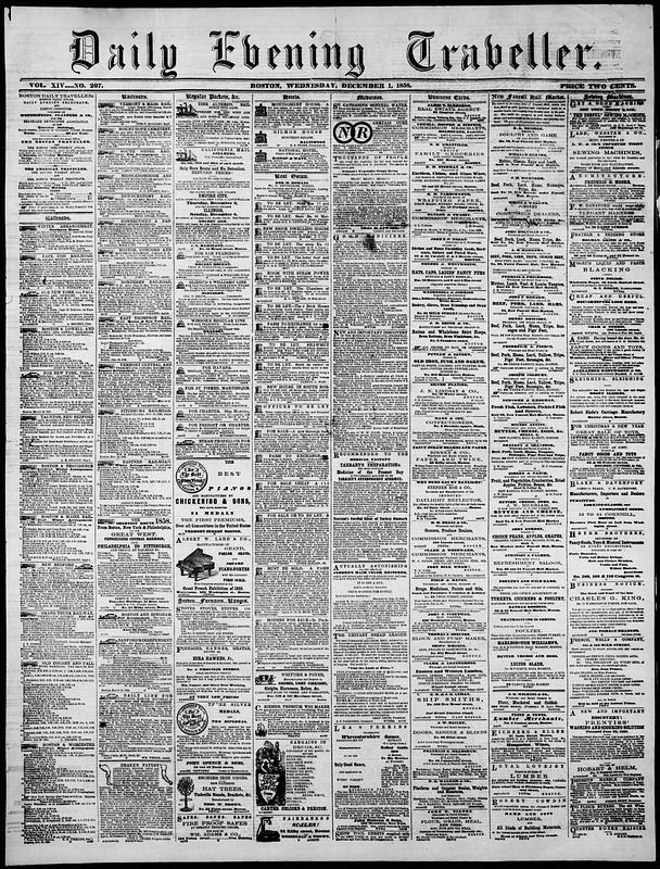 Daily Evening Traveller. December 01, 1858 - Digital Commonwealth