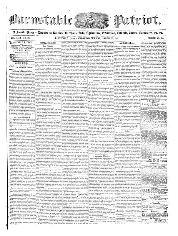Barnstable Patriot. January 26, 1848 - Digital Commonwealth