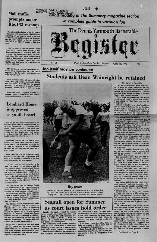The Dennis Yarmouth Barnstable Register. June 25, 1970 - Digital ...