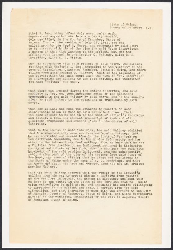 Sacco-Vanzetti Case Records, 1920-1928. Defense Papers. Moore's ...