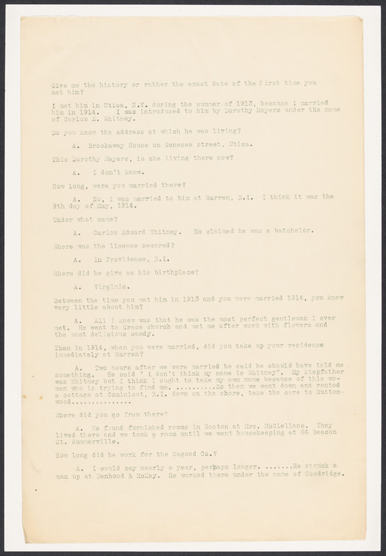 Sacco-Vanzetti Case Records, 1920-1928. Defense Papers. Interview with ...