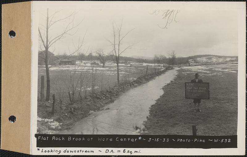 Flat Rock Brook at Ware Center, looking downstream, drainage area = 6 ...