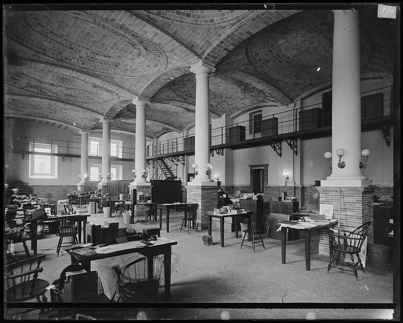 Boston Public Library, interior of present Newspaper Room (Cataloging ...