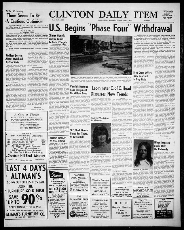 Clinton Daily Item. July 08, 1970 - Digital Commonwealth