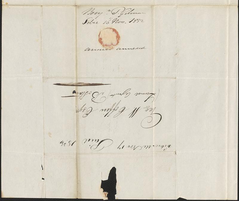 Benjamin Gilman to George Coffin, 16 November 1832 - Digital Commonwealth