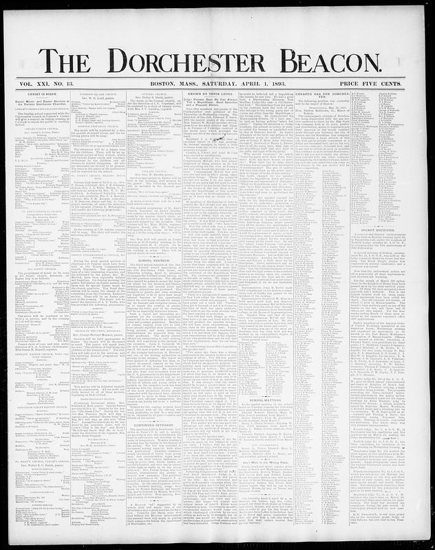 The Dorchester Beacon. April 01, 1893 - Digital Commonwealth