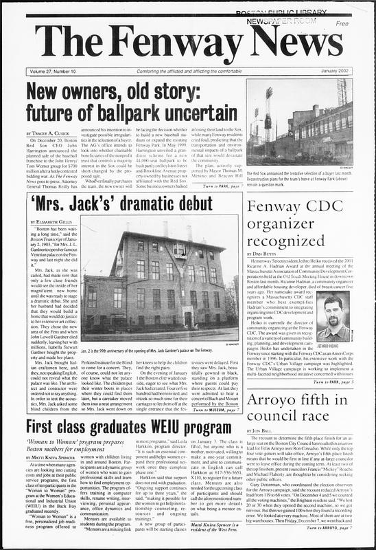 The Fenway News. January 01, 2002 - Digital Commonwealth