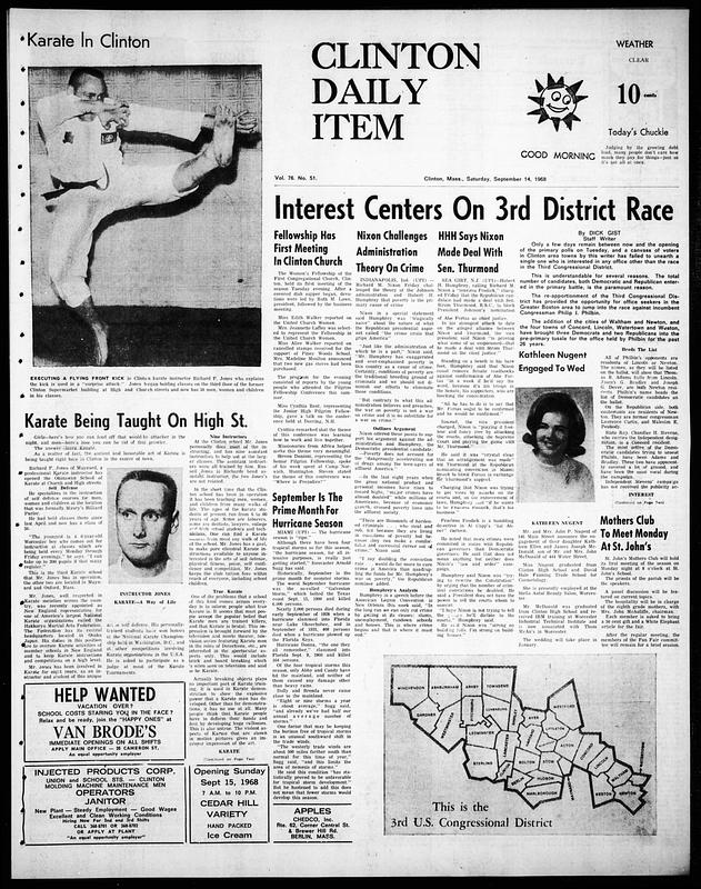 Clinton Daily Item. September 14, 1968 - Digital Commonwealth