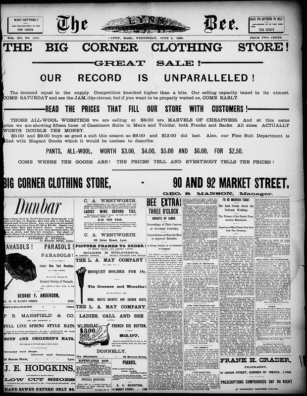The Lynn Bee. June 02, 1886 - Digital Commonwealth