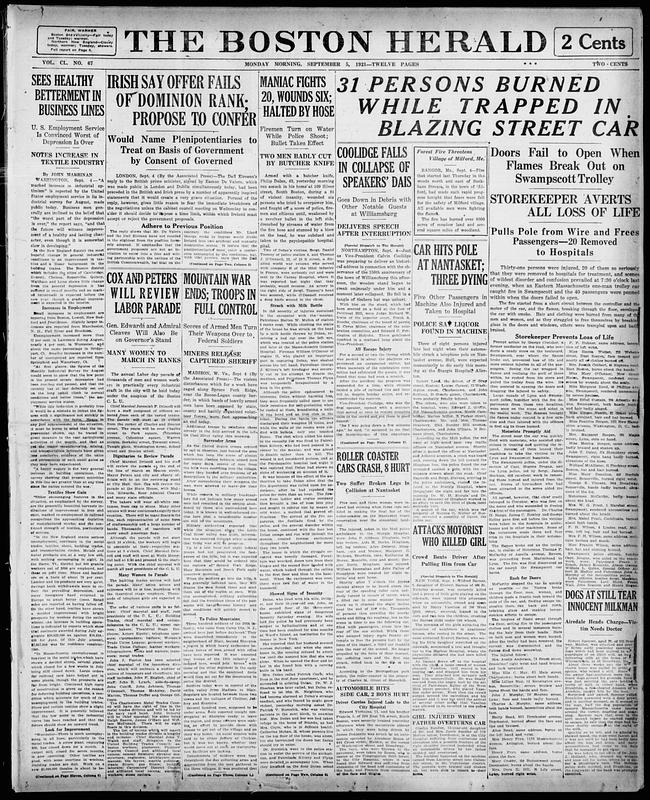 Boston Herald. September 05, 1921 - Digital Commonwealth