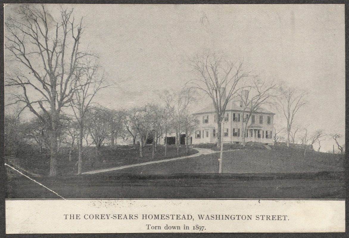 Deacon Elijah Corey house, Corey-Sears homestead, Washington St ...
