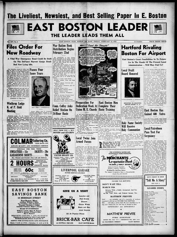 East Boston Leader. February 12, 1943 - Digital Commonwealth