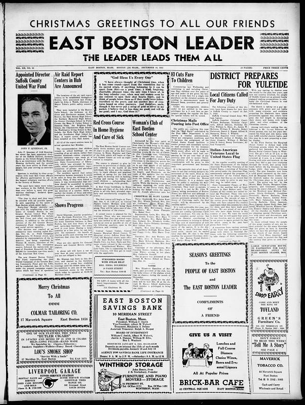 East Boston Leader. December 19, 1941 - Digital Commonwealth
