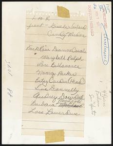 L to R front- Gisele Laulard, Cindy Midon. Back row Dianne Casale ...