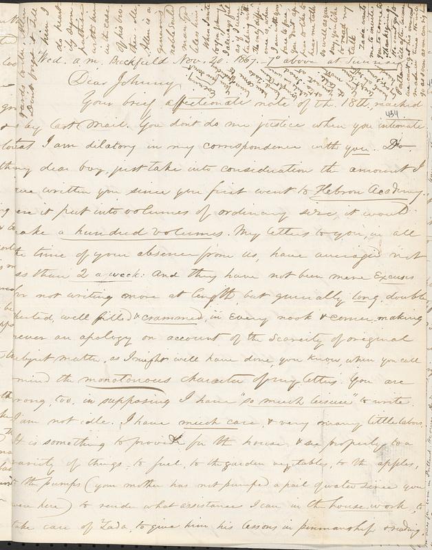 Letter from Zadoc Long to John D. Long, November 20, 1867 - Digital ...