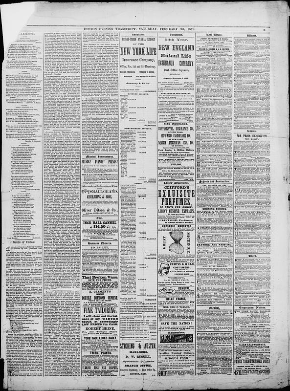 Boston Evening Transcript. February 23, 1878 - Digital Commonwealth