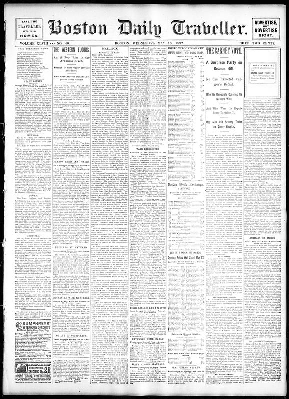Boston Daily Traveller. May 18, 1892 - Digital Commonwealth