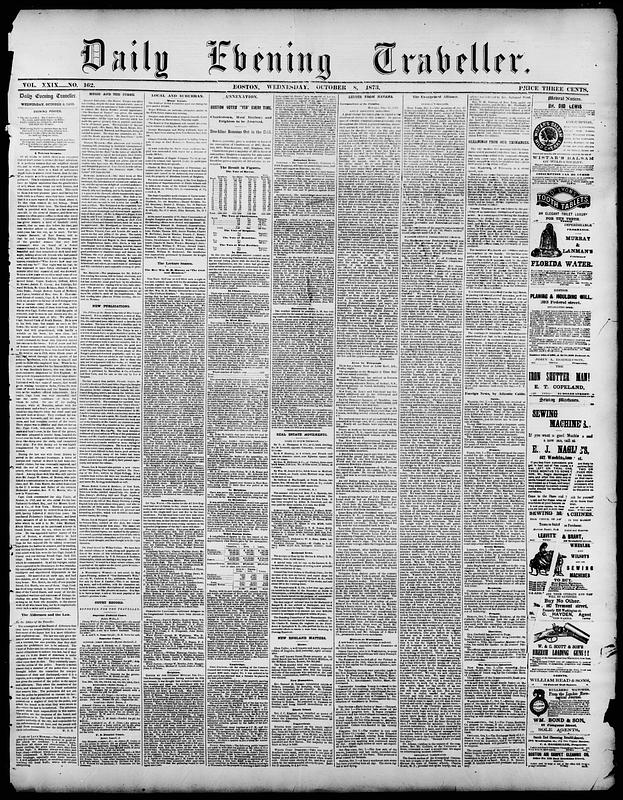 Daily Evening Traveller. October 08, 1873 - Digital Commonwealth