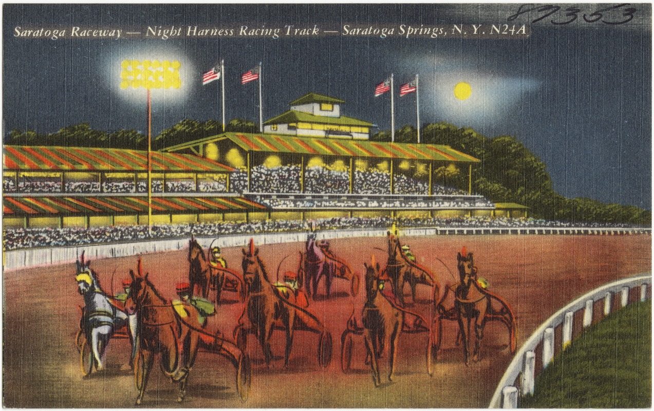 Saratoga Raceway -- night harness racing track -- Saratoga Springs, N ...