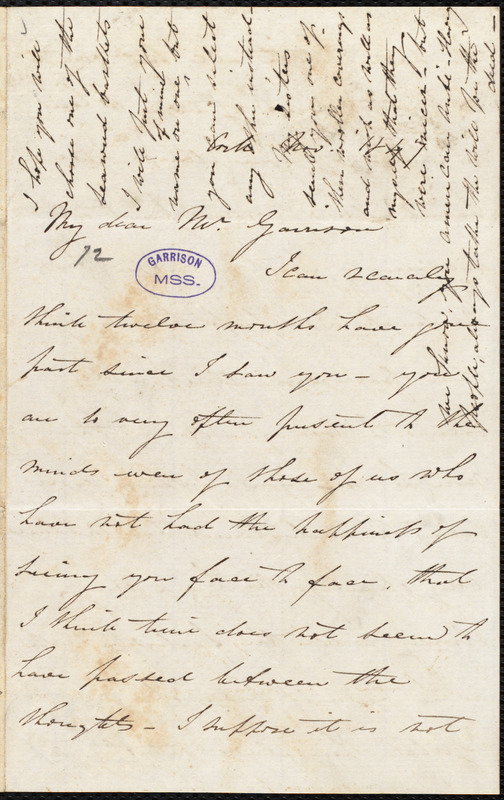 Letter from Isabel Jennings, Cork, [Ireland], to William Lloyd Garrison ...