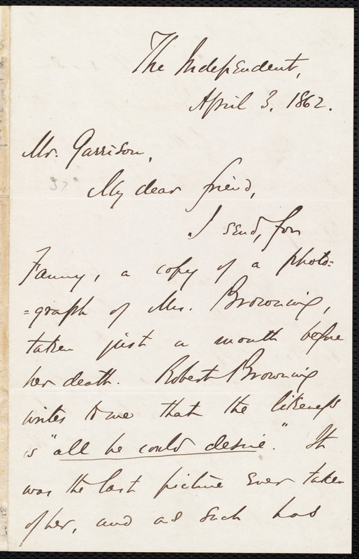 Letter from Theodore Tilton, [New York, N.Y.], to William Lloyd ...