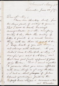 Letter from Samuel May, Jr., Leicester, to Samuel Joseph May, June 28 ...