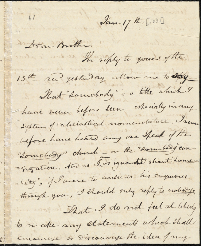 Letter from Asa Theodore Hopkins, Pawtucket, to Amos Augustus Phelps ...