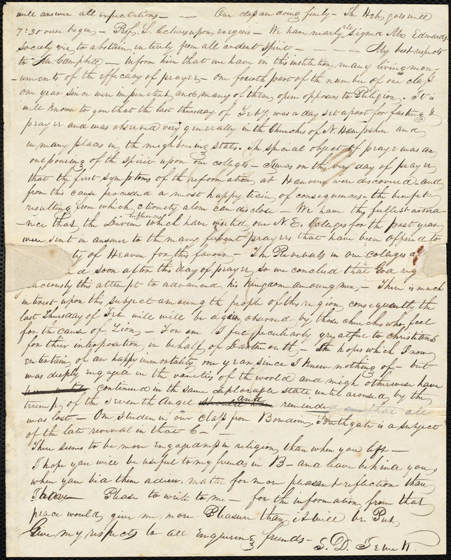 Letter from Spofford D. Jewett, to Amos Augustus Phelps - Digital Commonwealth