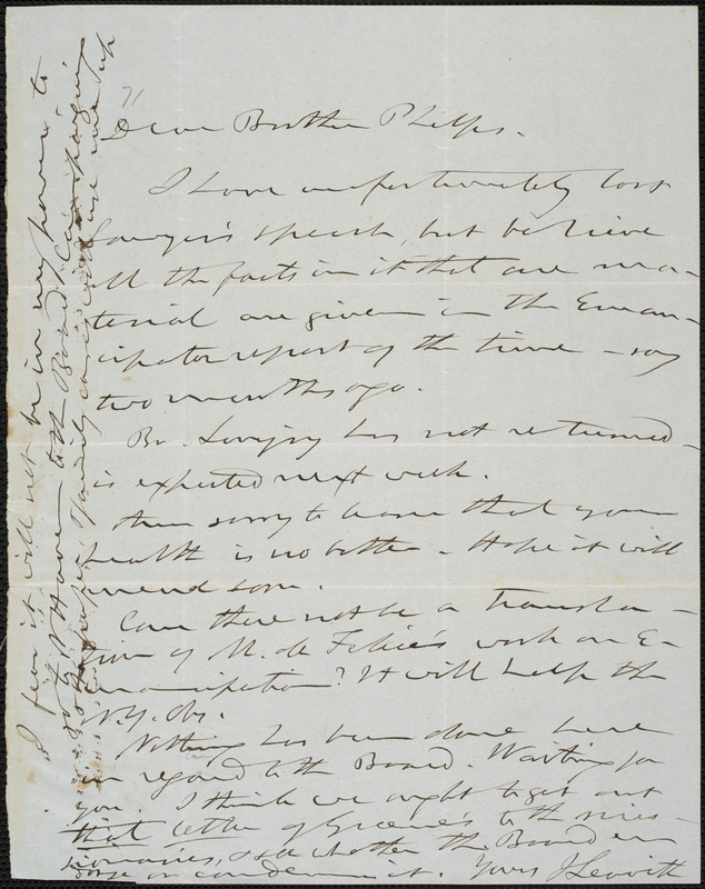 Letter from Joshua Leavitt, to Amos Augustus Phelps, [July, 1846] - Digital Commonwealth