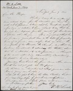 Letter from William H. Little, New York, to Amos Augustus Phelps, June 7 1844 - Digital Commonwealth