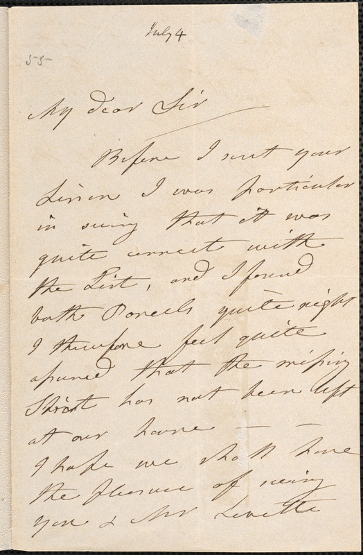 Letter from Ely Macne, Hull, to Amos Augustus Phelps, July 4 / 33 ...
