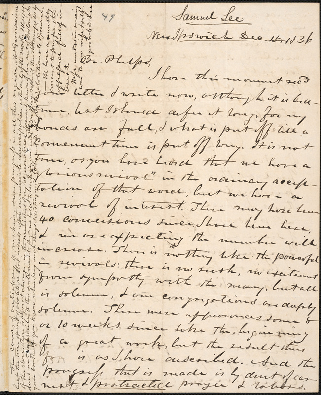 Letter from Samuel Lee, New Ipswich, to Amos Augustus Phelps, Dec. 15 1836 - Digital Commonwealth