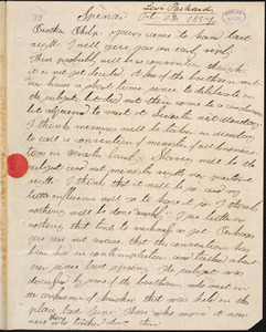 Letter from Levi Packard, Spencer, to Amos Augustus Phelps, Oct. 28. 1837 - Digital Commonwealth