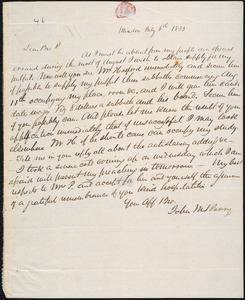 Letter from John McCurdy Strong Perry, Mendon, to Amos Augustus Phelps, July 6th 1833 - Digital ...